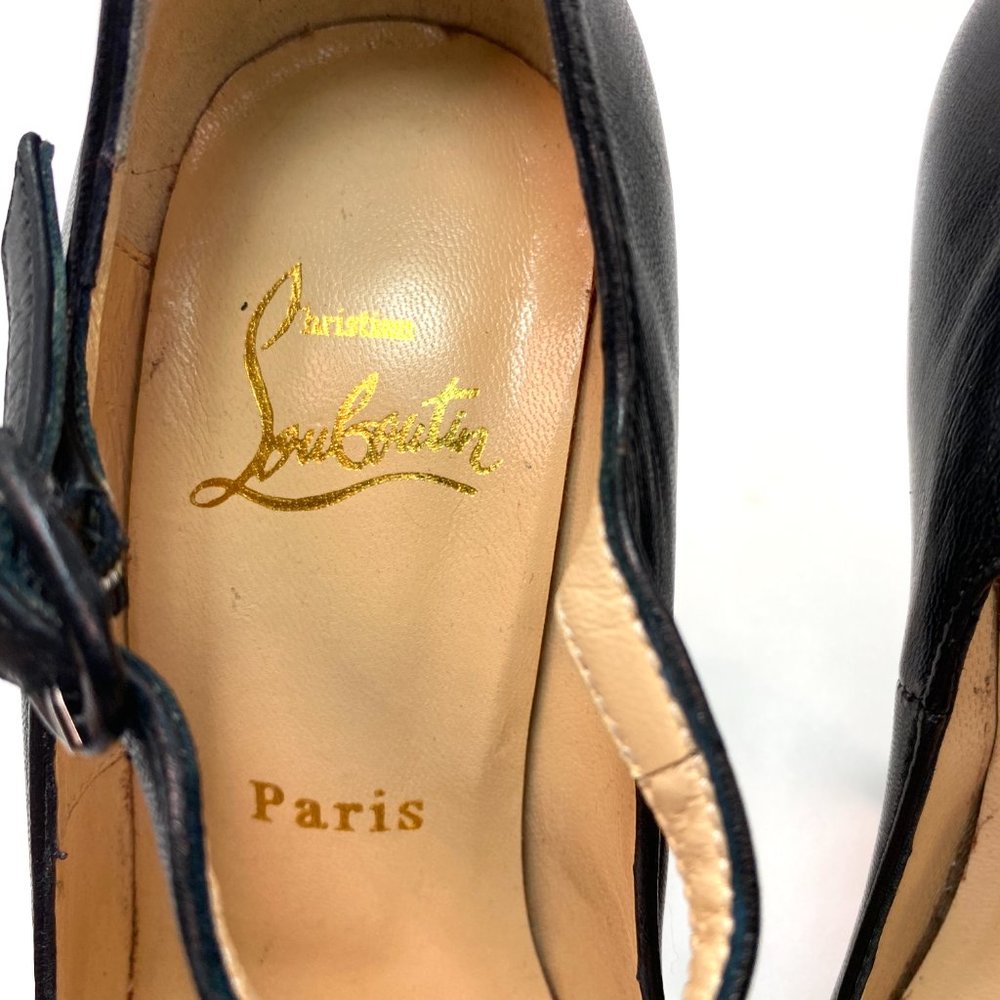 Christian Louboutin Lady Daf 160 Black Leather Platfo… - Gem